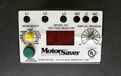 Sycom Motor Saver, 601 Motor Protector Power Monitor, Overload Relay, 3 ...