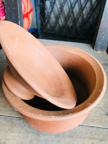 Earthen Clay Cooking Curry Pot Handmade Ceylon Terracotta Pottery Gas ...