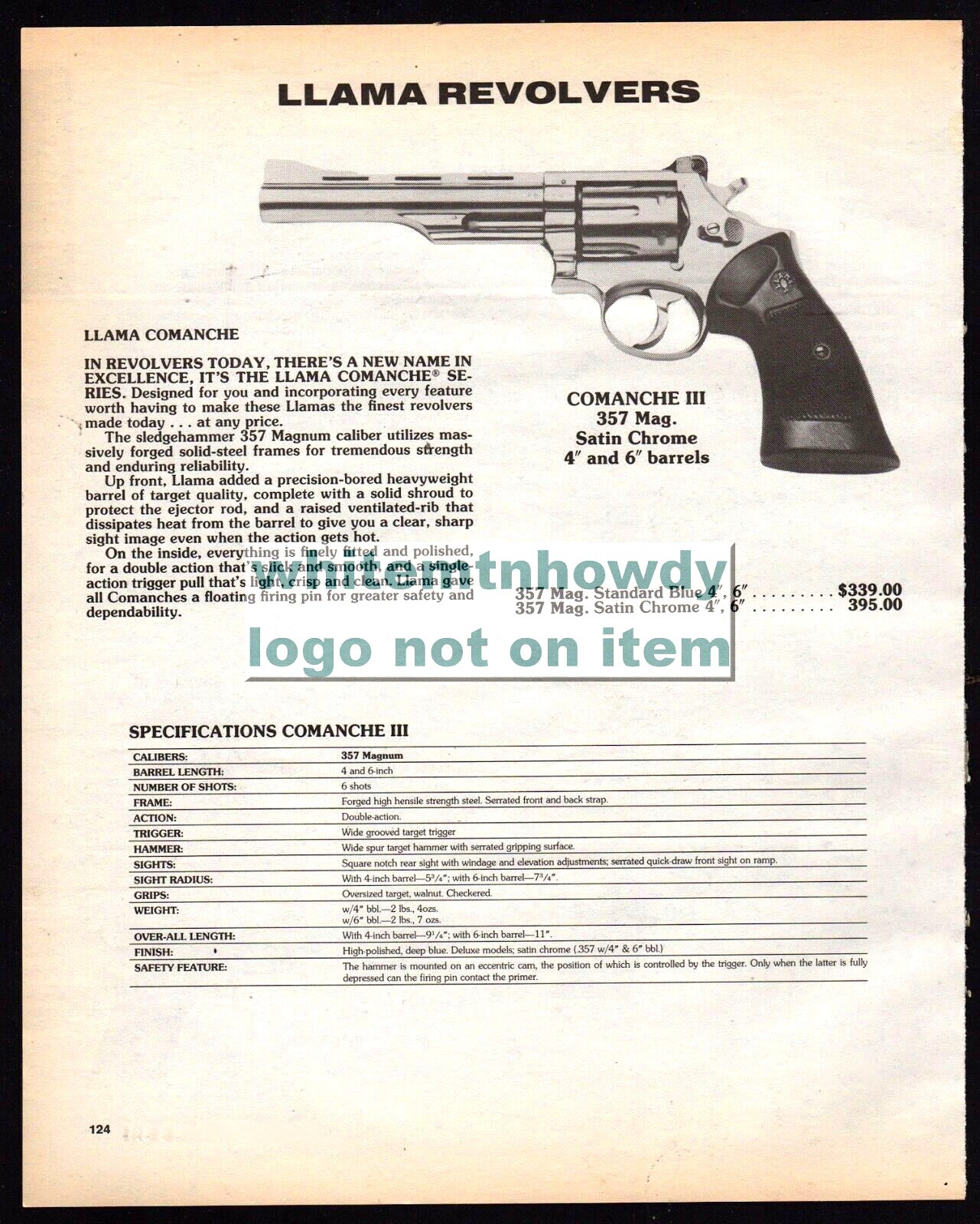 Llama 357 Magnum Revolver