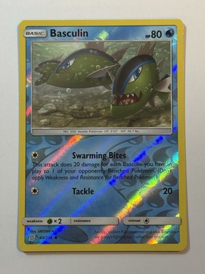 Pokemon TCG Basculin 43/236 Sm-Unified Minds Reverse Holo NM US seller ...