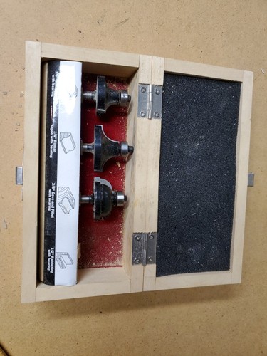 Craftsman 3 Piece Carbide Tipped Router Bit Set in Wooden Box | eBay