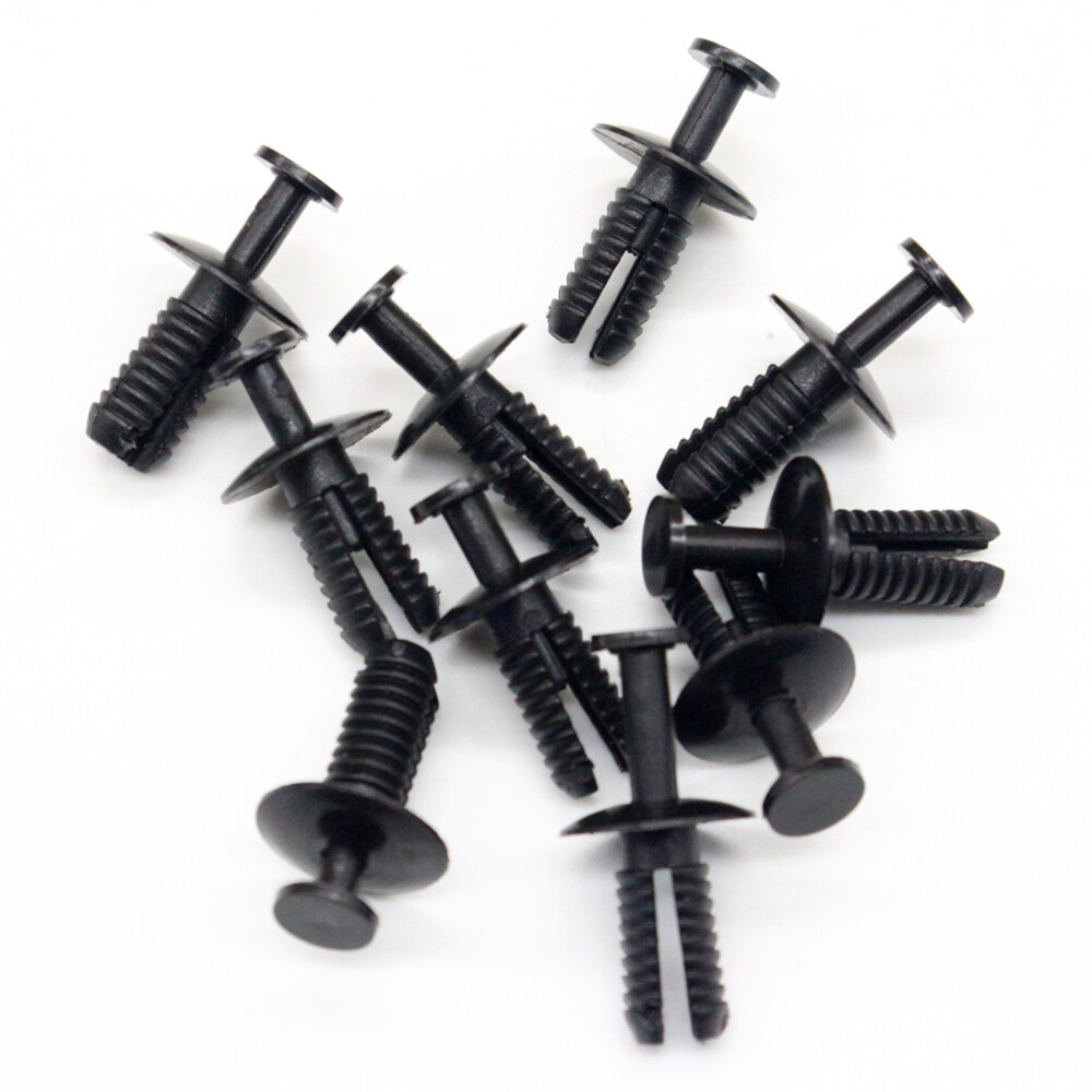 10pcs Fender Liner Rivet Black Nylon Push-Type Retainer For Land Rover ...