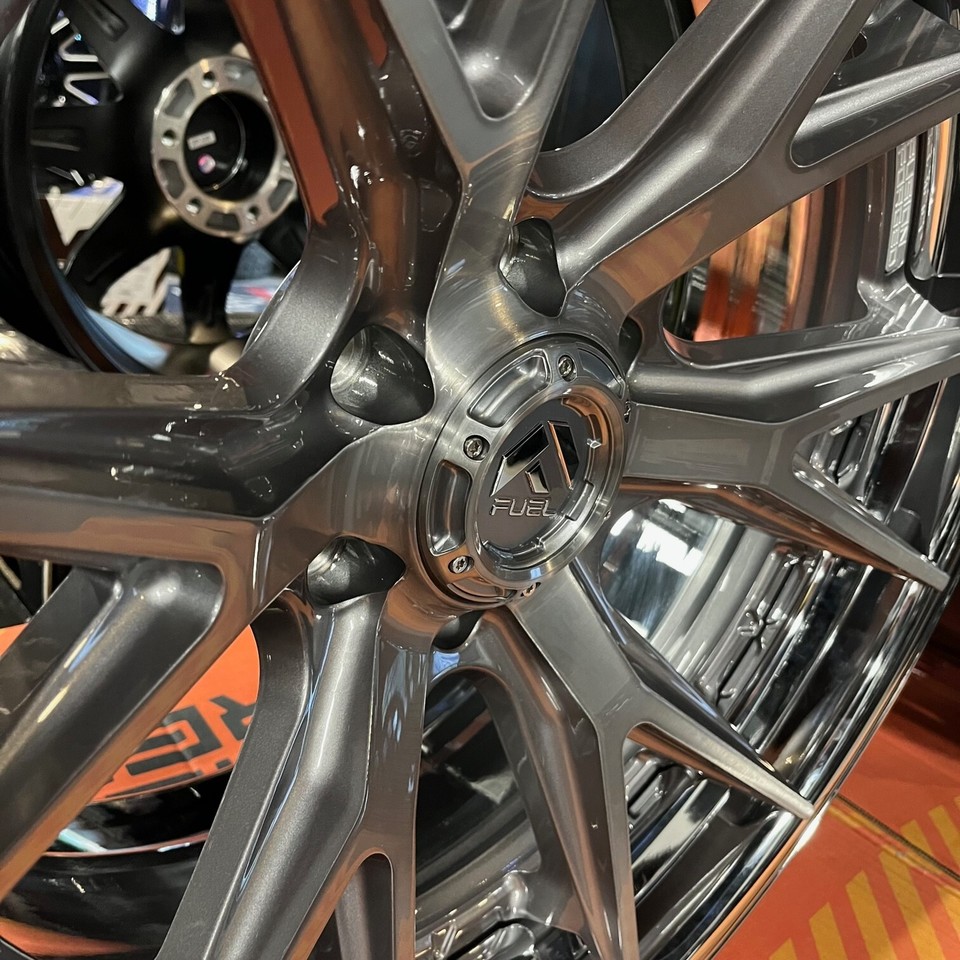 (4) New Fuel FC402 Catalyst 22" Gloss Brushed 22x10 6x5.5 Wheels Rims ...