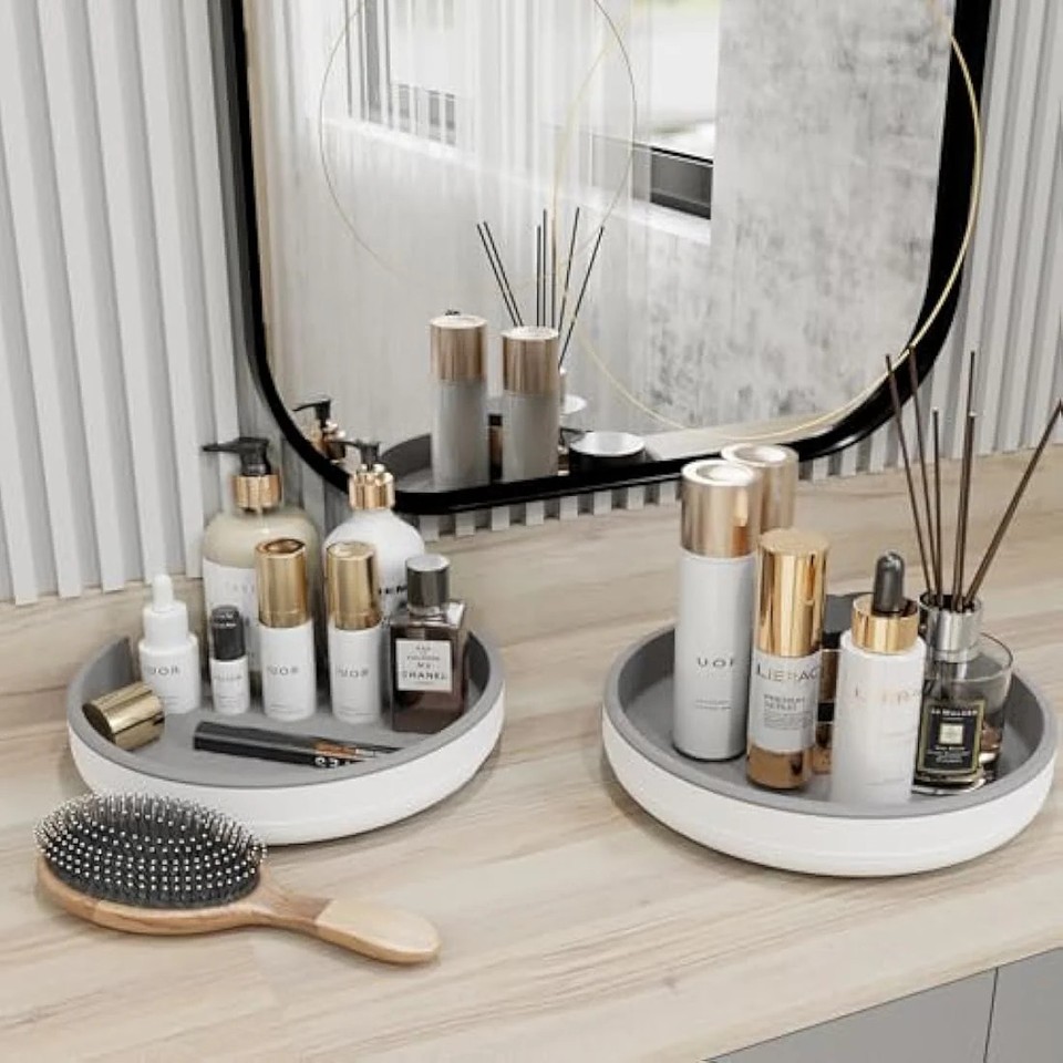 4 Pack 10 Inch Non-Skid Lazy Susan Turntable Organizers - Rotating Tray ...