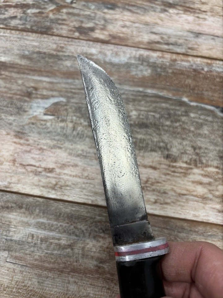 Vintage West Cut Western Fixed Blade Knife Heavy Pitting No Sheath | eBay