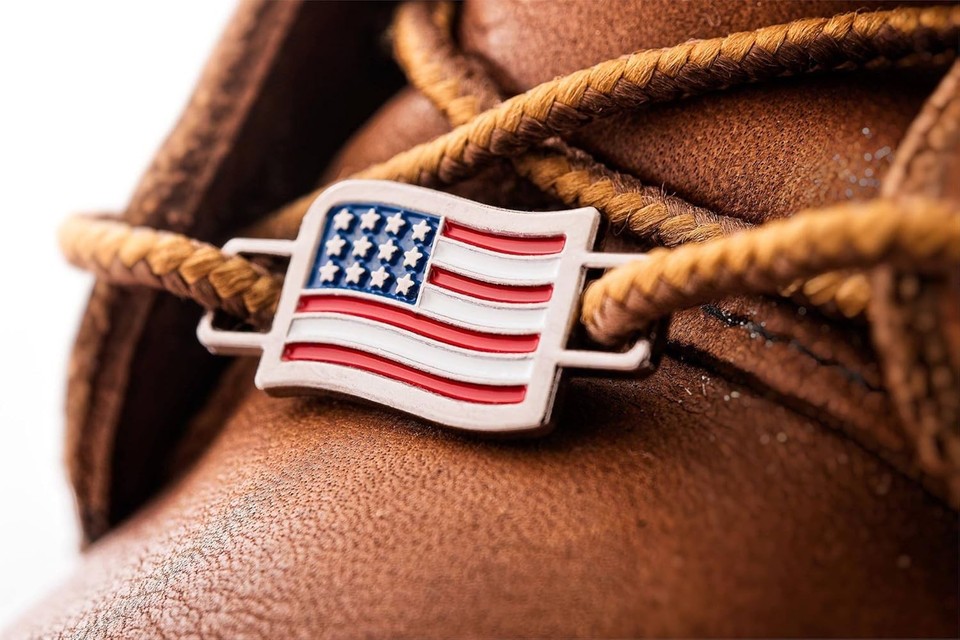 2 USA Flags Shoes Boot Lace Keeper Set US American Workers Shoelace ...