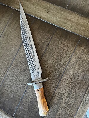 Hand Forged Steel Farrier Rasp File Blade Hunting Bowie Knife Vintage ...