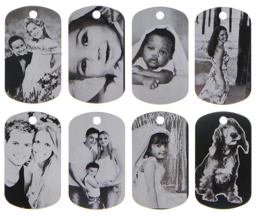 Custom Made Personalized Photo Laser Dog Tag Picture Pendant with Ball ...