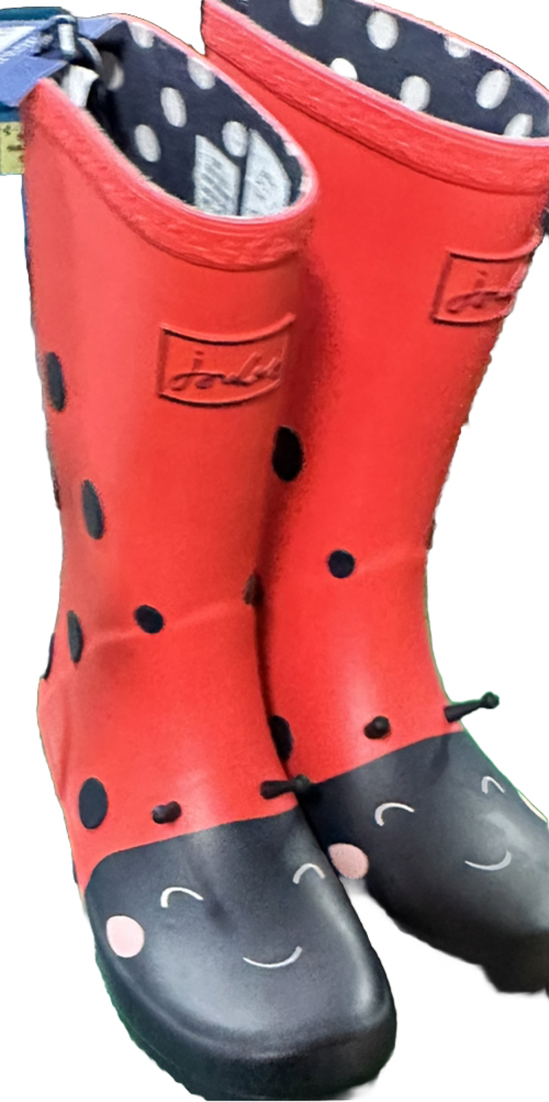 JOULES $44.95 NWT Wellibob Red Ladybug Rain Boots Unisex Youth Size 3 ...