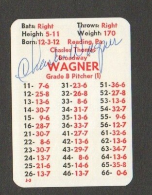 Charlie Wagner 1976-85 APBA Teams of the Past authentic autographed ...