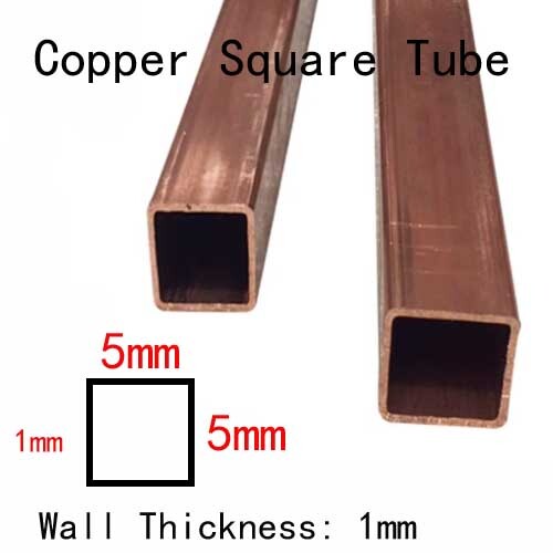 1pcs 5mm*5mm 1mm Wall Thickness Copper Square Tube Hollow Pipe 100mm ...