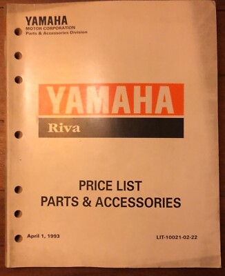 YAMAHA RIVA PRICE LIST USA APRIL 1993 PARTS & ACCESSORIES N.O.S | eBay