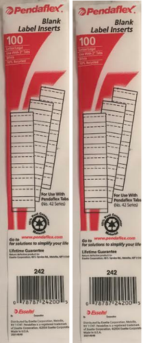 Pendaflex Blank Tab Inserts, 1/5 Cut for Hanging File Folders, 2", 100 ...