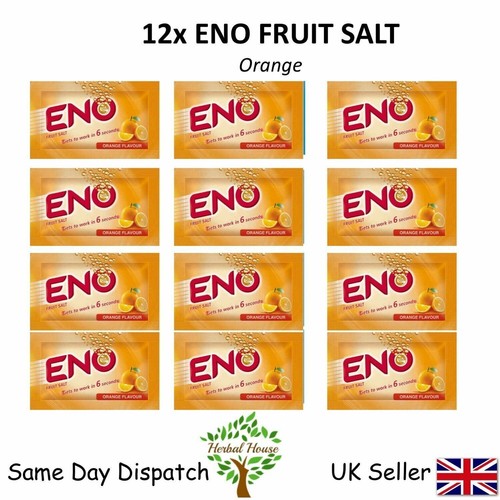 12 ENO FRUIT SALT SACHETS FAST REFRESHING RELIEF - LEMON ORANGE REGULAR ...