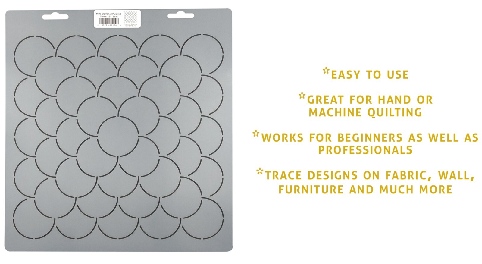 Quilting Stencil Clamshell Pyramid Pattern Quilt Stencils Block Design ...