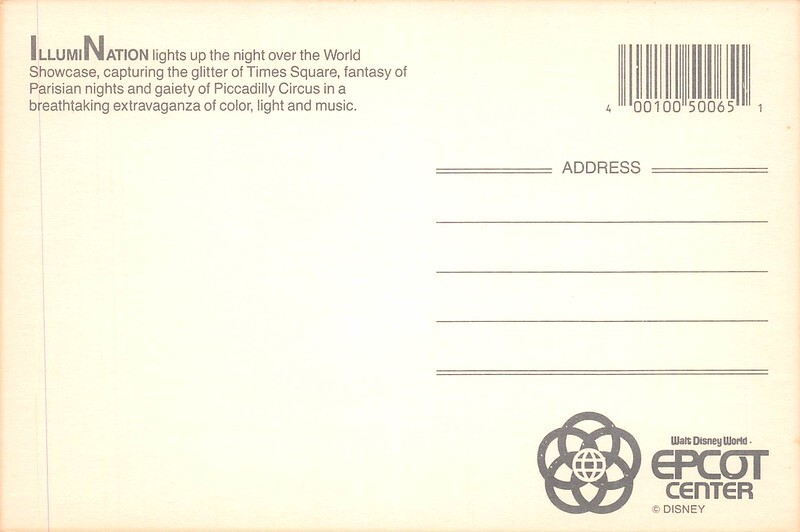 IllumiNation World Showcase Epcot Center Continental Postcard 4" by 6 ...
