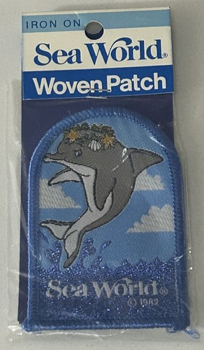 Vintage 1982 Seaworld Iron On Woven Patch Dolphin | eBay