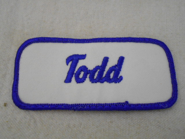 TODD USED EMBROIDERED VINTAGE SEW ON NAME PATCH TAGS ASSORTED COLORS | eBay
