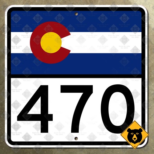 Colorado State Route 470 highway marker road sign 1969 Golden Littleton ...