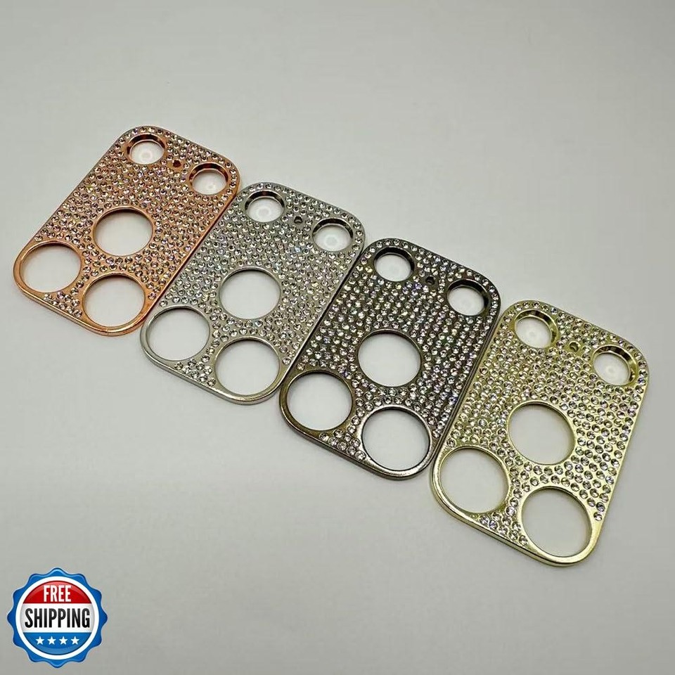 2 Pack Glitter Camera Lens Cover Protector for iPhone 17 Promax，Metal ...