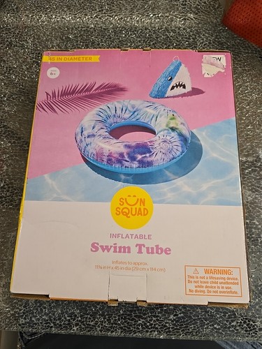 Tie Dye Swim Tube Pool Float Lazy River Inflatable Sun Squad 45 Inch Wide | eBay