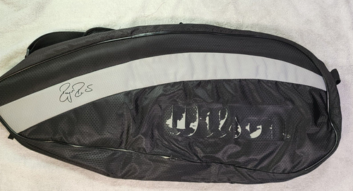 Wilson Roger Federer RF Team Tennis Racquet Bag Black/White 2 Zipper ...