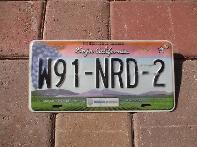 Mexico Baja California Front GRAPE license plate # W91 - NRD - 2 | eBay