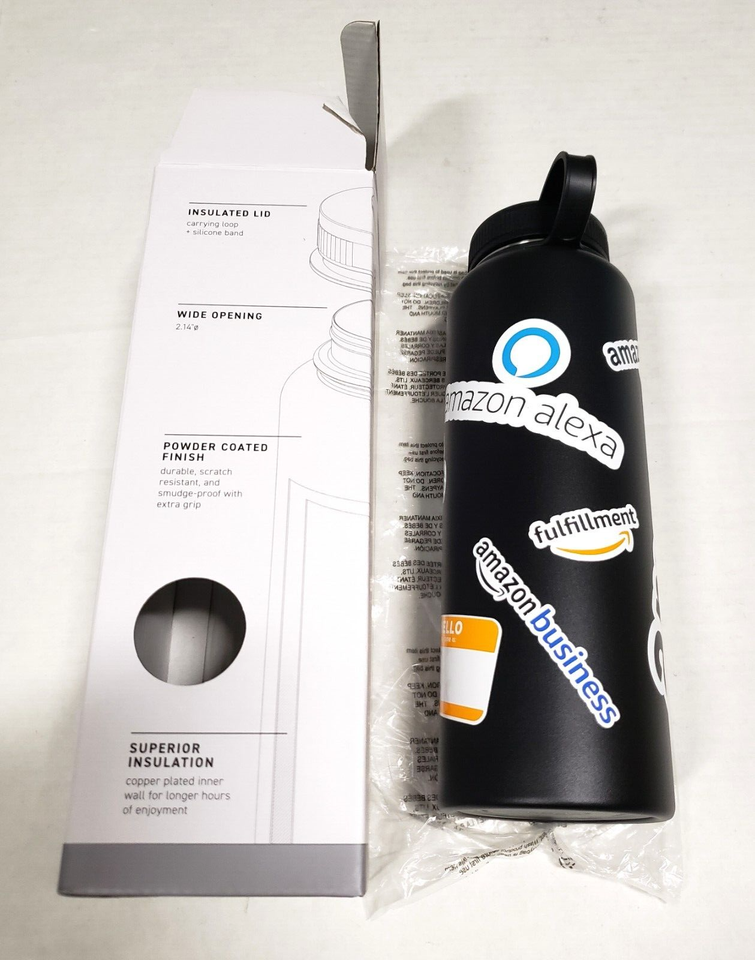 Amazon Associate AMZL h2go 40oz Black Logo Wrap Label Tumbler New VHTF ...