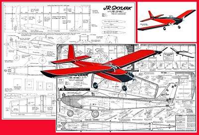 Carl Goldberg Model Airplane Plans (RC): Jr. Skylark 37" for .010-.049 ...