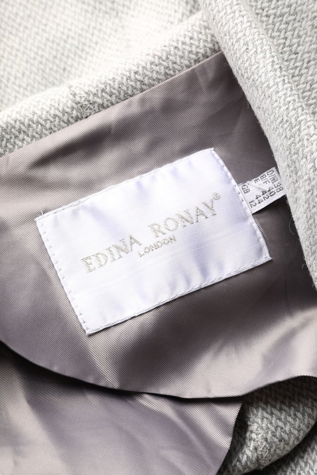 EDINA RONAY LONDON Jacket Virgin Wool Volants Frills UK 12 = D 38 light ...