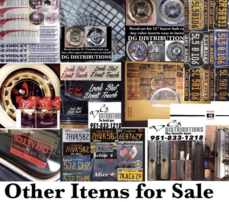 short 10" Chevy 235 valve cover decal for embossed valve cover engine ...