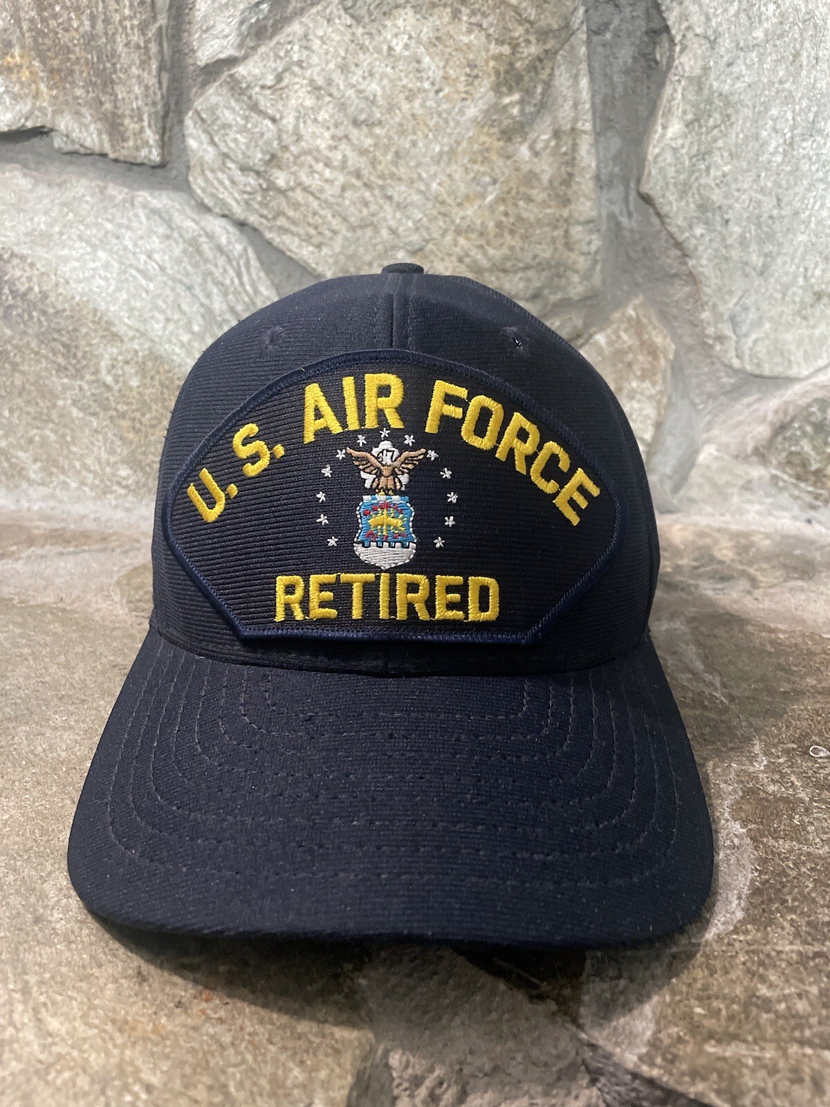 USAF U.S. Air Force Retired Baseball Cap Hat Navy Blue Adjustable Made ...