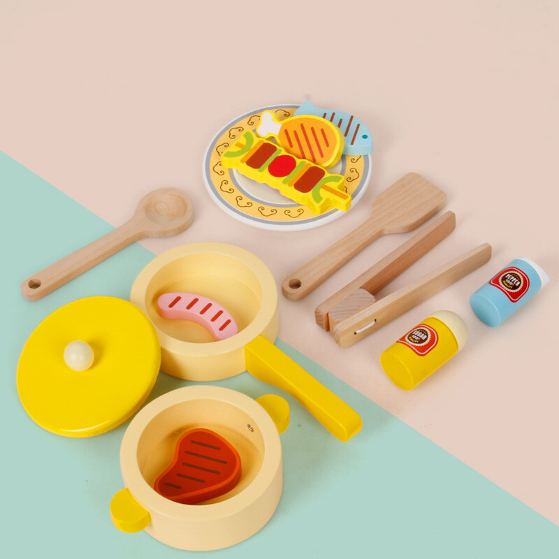 Wooden Playhouse Giraffe Kitchen BBQ Set | eBay