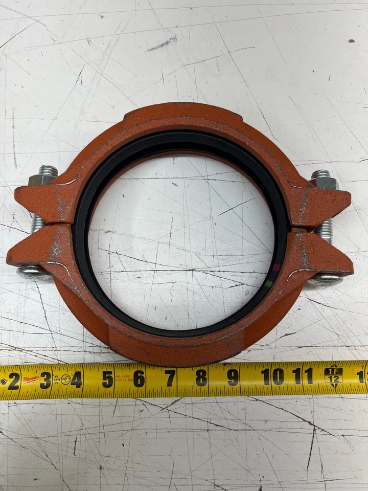 6" Gruvlok 7401 Rigidlite Pipe Coupling Grooved Ductile Iron Red/Grn ...