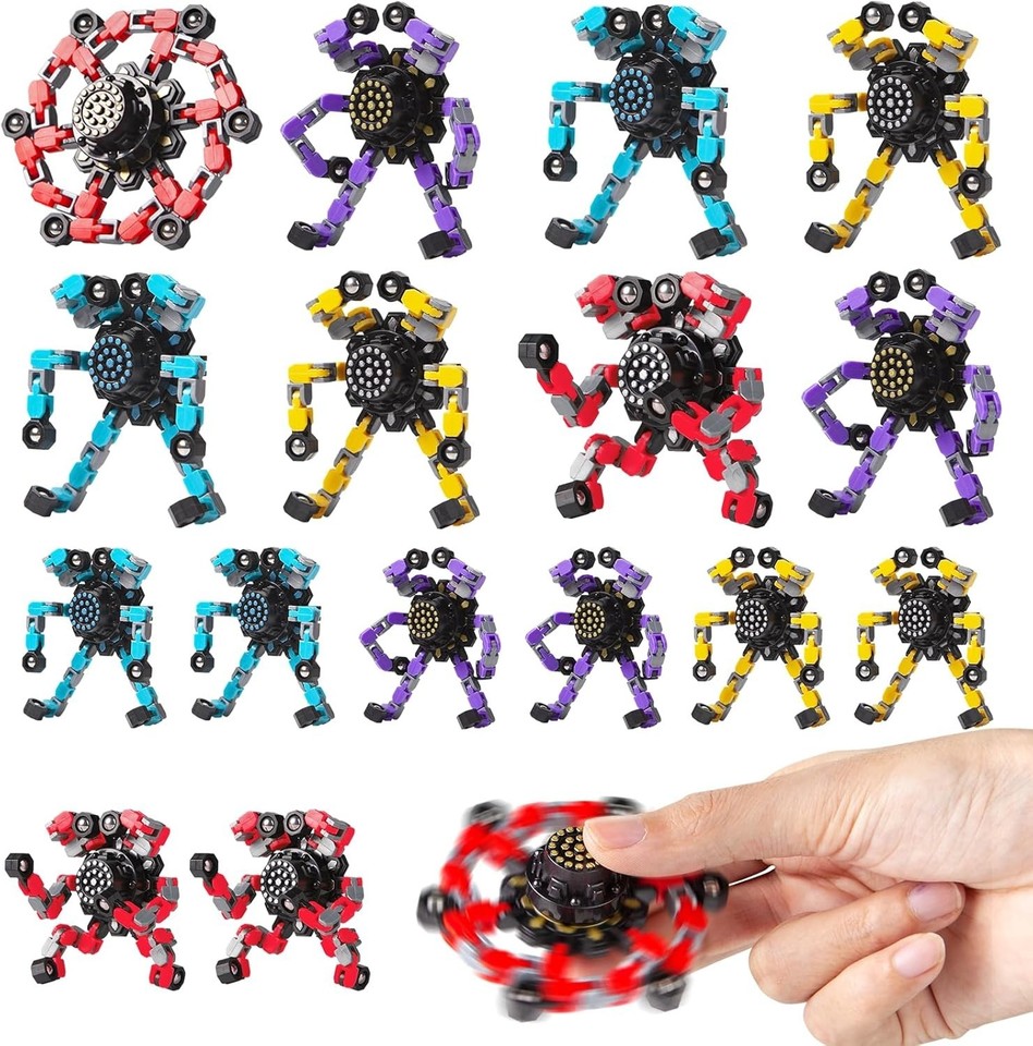Transformable Fidget Spinners 16 Pcs Stress Relief Sensory Toys for ...