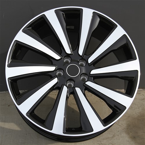 SET(4) 23" 23x10 5x120 BLACK MACHINED WHEELS BLACK FIT RANGE ROVER ...