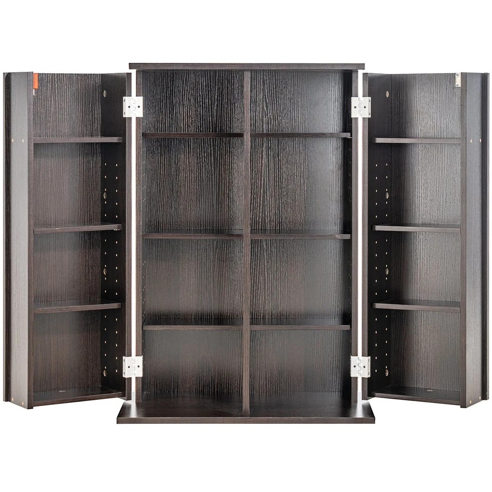 DVD CD Blu-Ray Storage Tower Cabinet Rack Media Shelf Organizer w ...