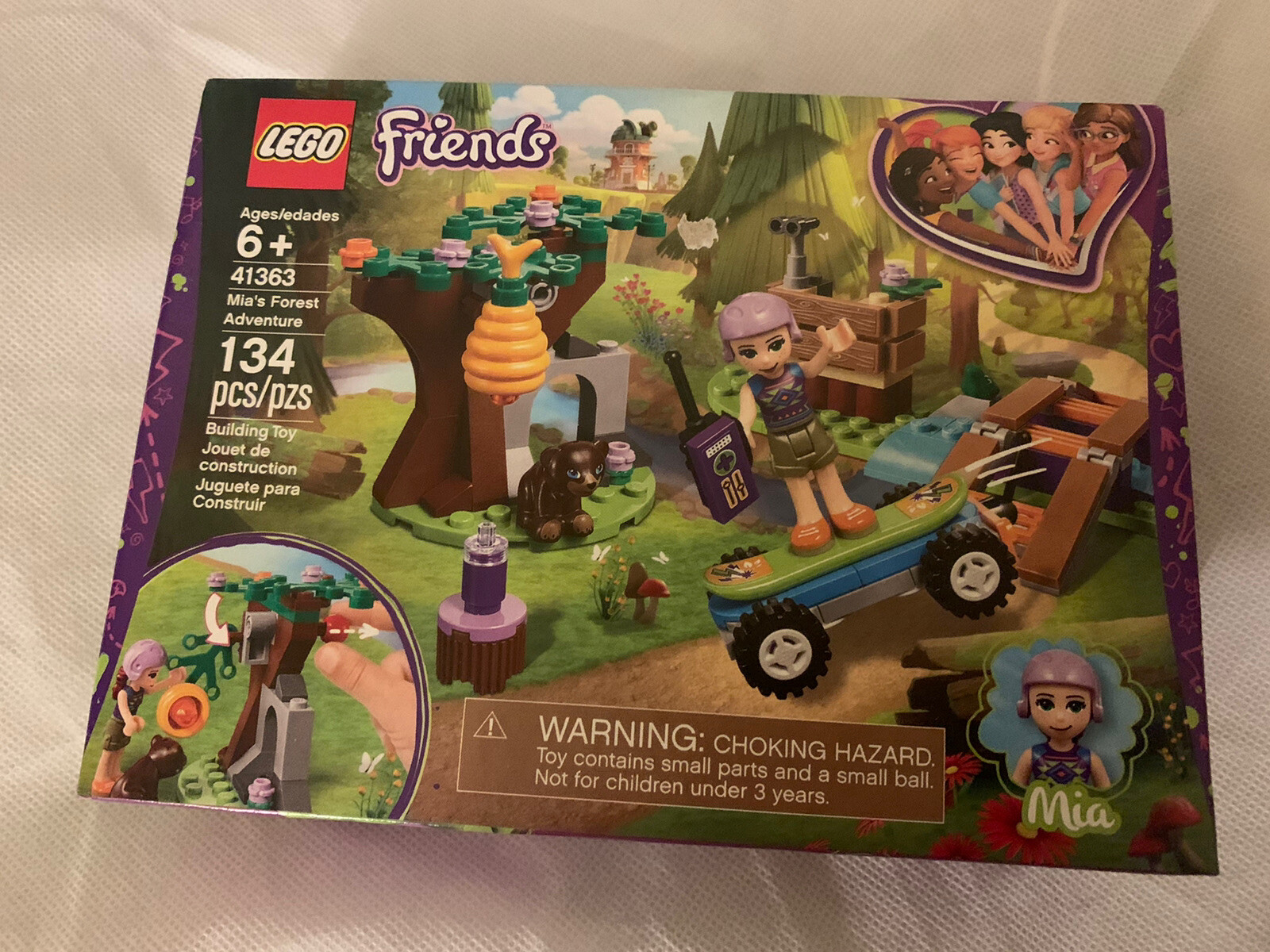 Lego 41363 Friends 6+ NEW Mia's Forest Adventure Mia Skateboard Bear ...