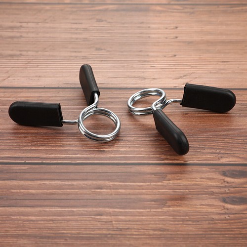 1Pair Barbell Clamp Spring Clips Gym Weight Dumbbell Lock Standard ...