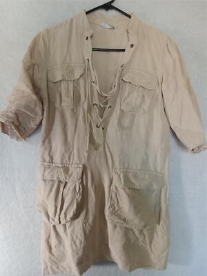 Zara Woman Beige Button up Women's Size L c1 | eBay