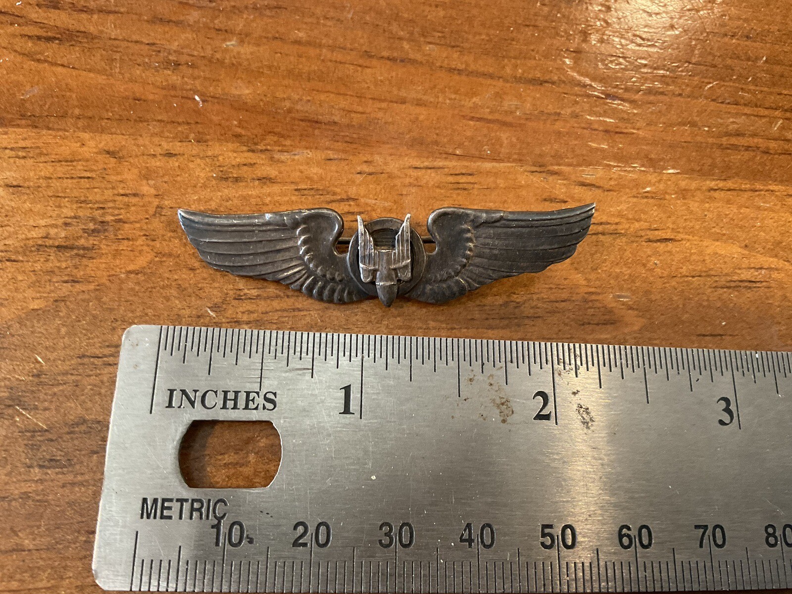 ORIGINAL WWII 2 1/4” SILVER PINBACK GUNNER WINGS PIN BADGE CBI THEATER ...