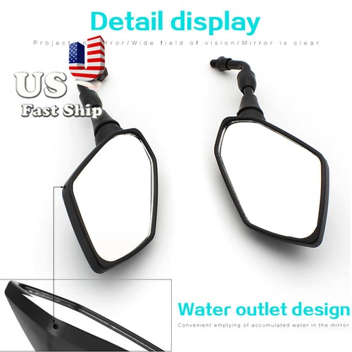 Universal CNC Handle Bar End Round Rear View Side Mirrors 7/8 ...