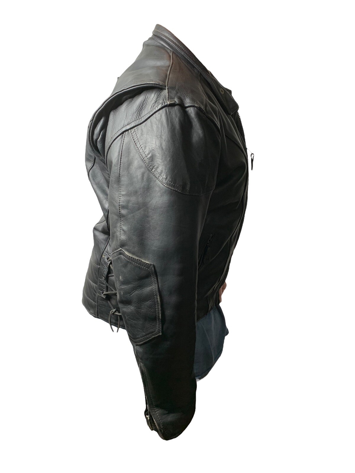 Vintage Mens RIVER ROAD Leather Biker Riding Jacket B… - Gem