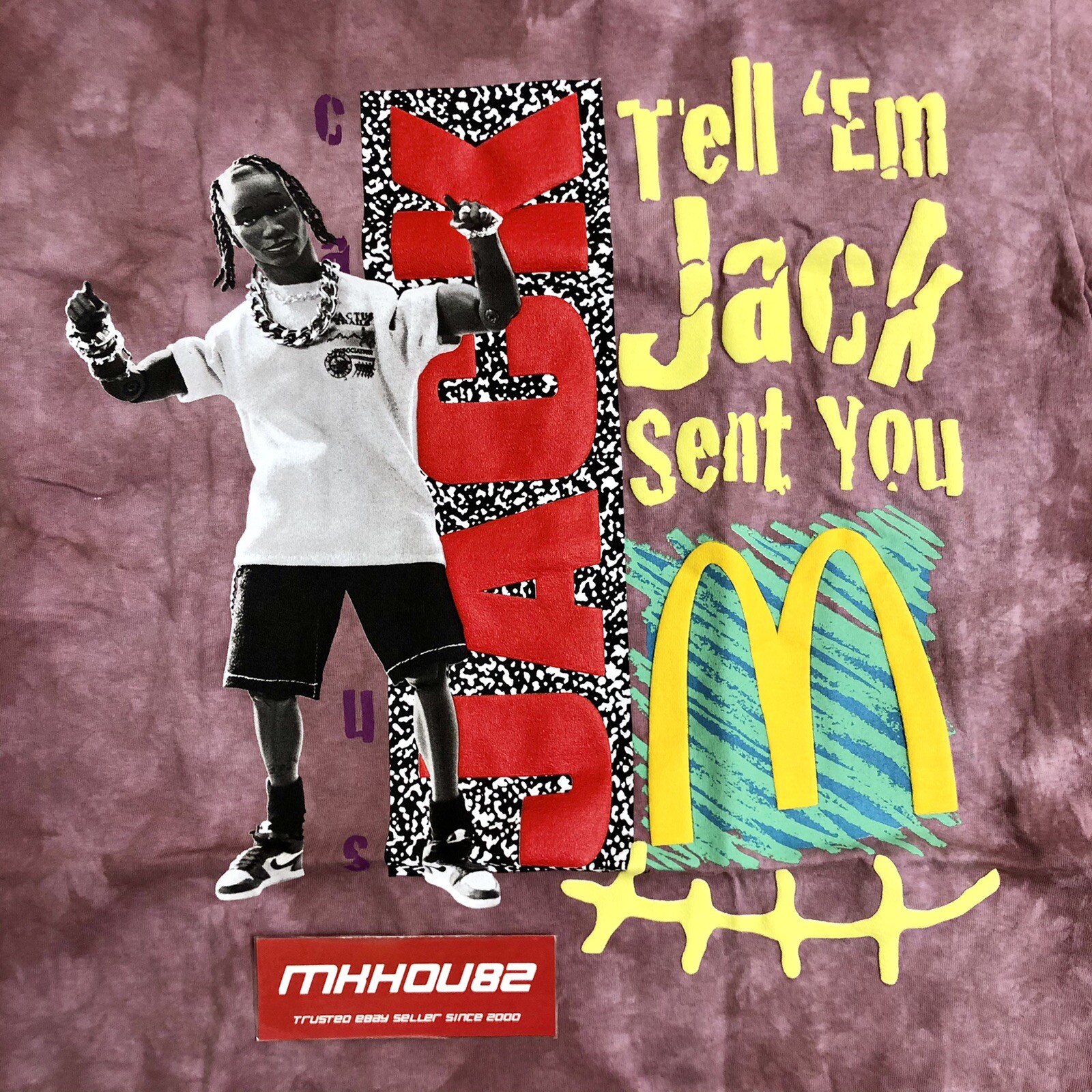 New Travis Scott x McDonald's Jack Smile II Tee T-Shirt Cactus Tie Dye ...