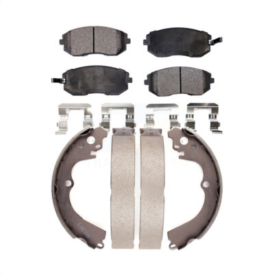 Front Rear Ceramic Brake Pads Drum Shoes Kit For Subaru Forester ...