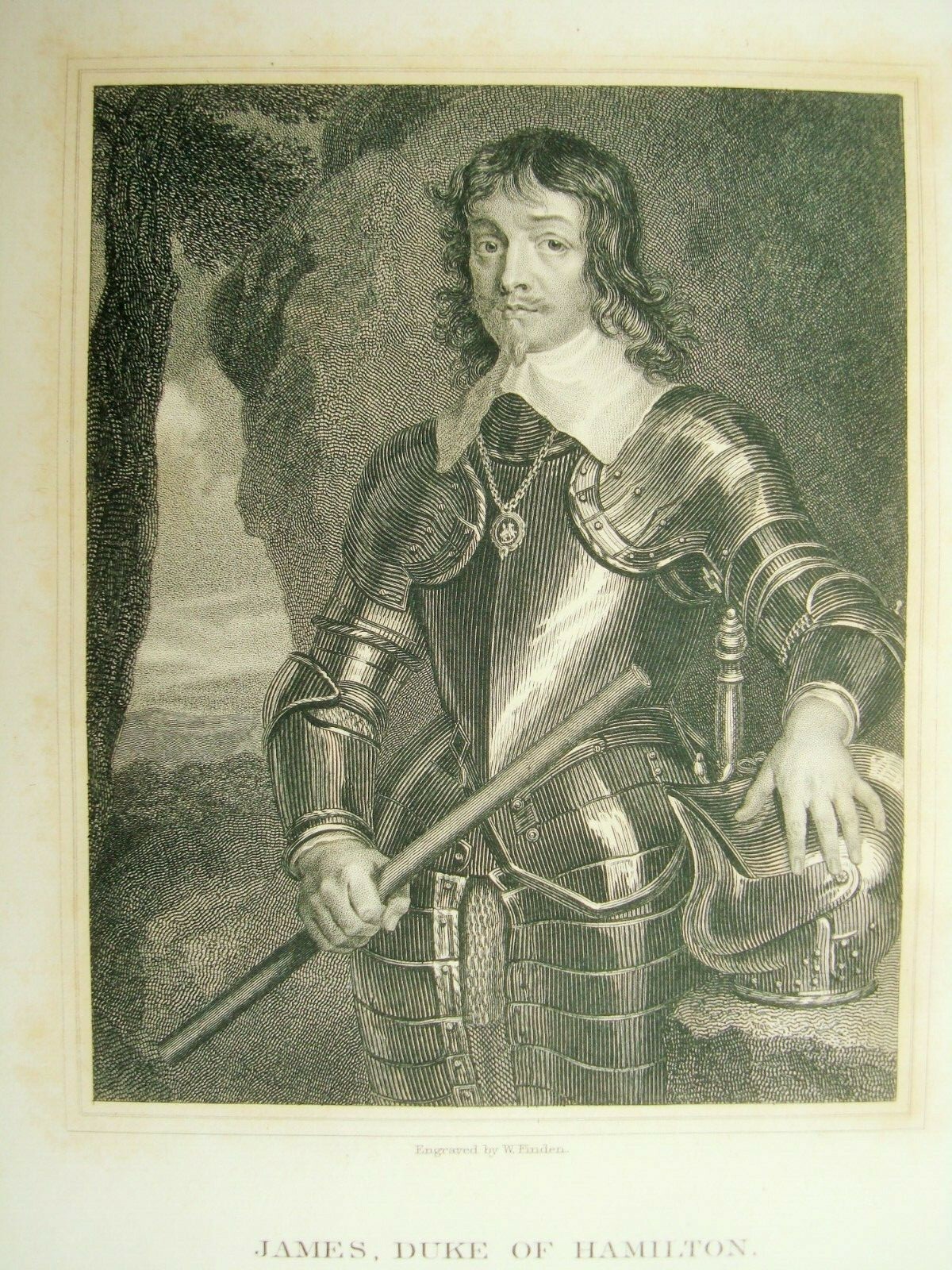 JAMES,DUKE OF HAMILTON,Portrait Scottish Warrior 1823 Engraving after ...