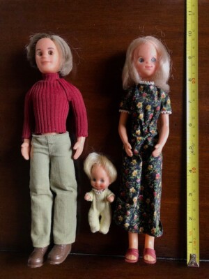 Vintage 1970's MATTEL Sunshine Family Doll Set Stephie Steve Baby ...