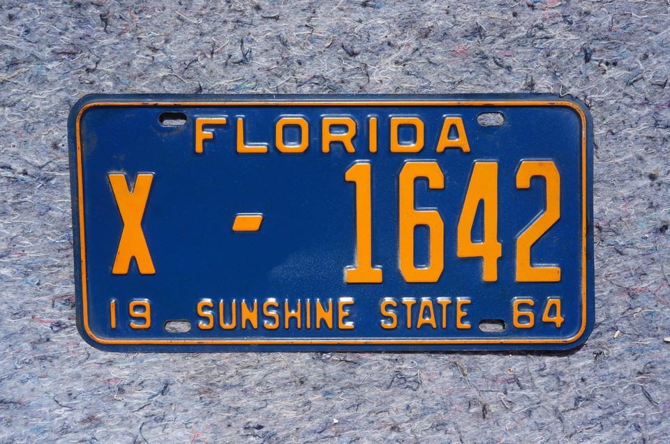 1964 Florida SUNSHINE STATE License Plate - EXEMPT | eBay