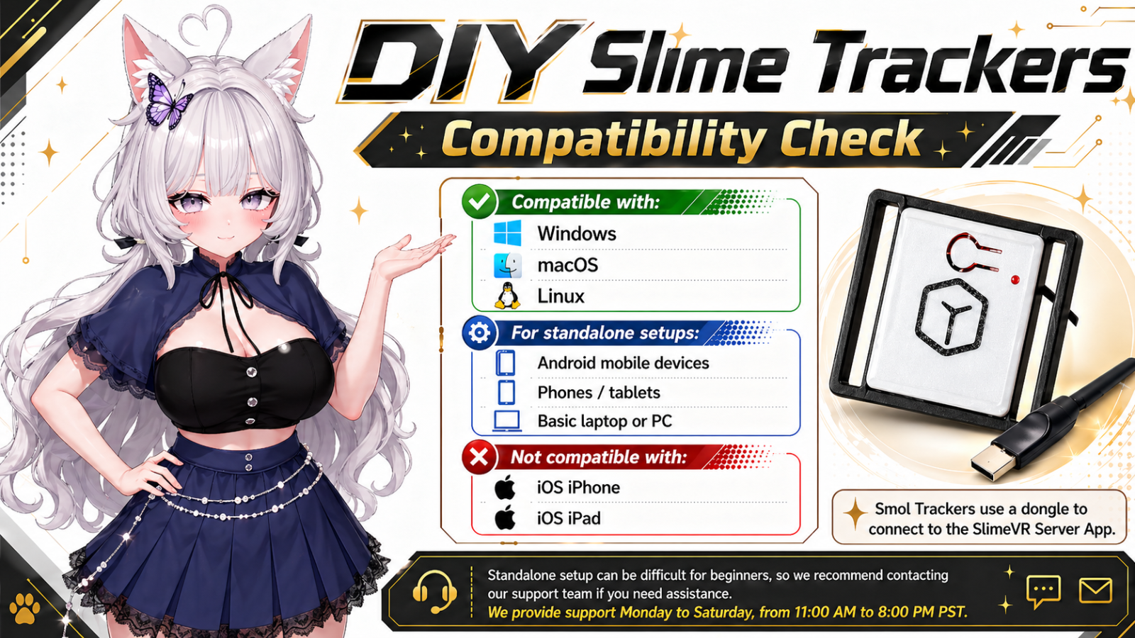 SlimeVR Compatible Full-Body Trackers 6-Pack | VRChat SteamVR FBT Kit ...