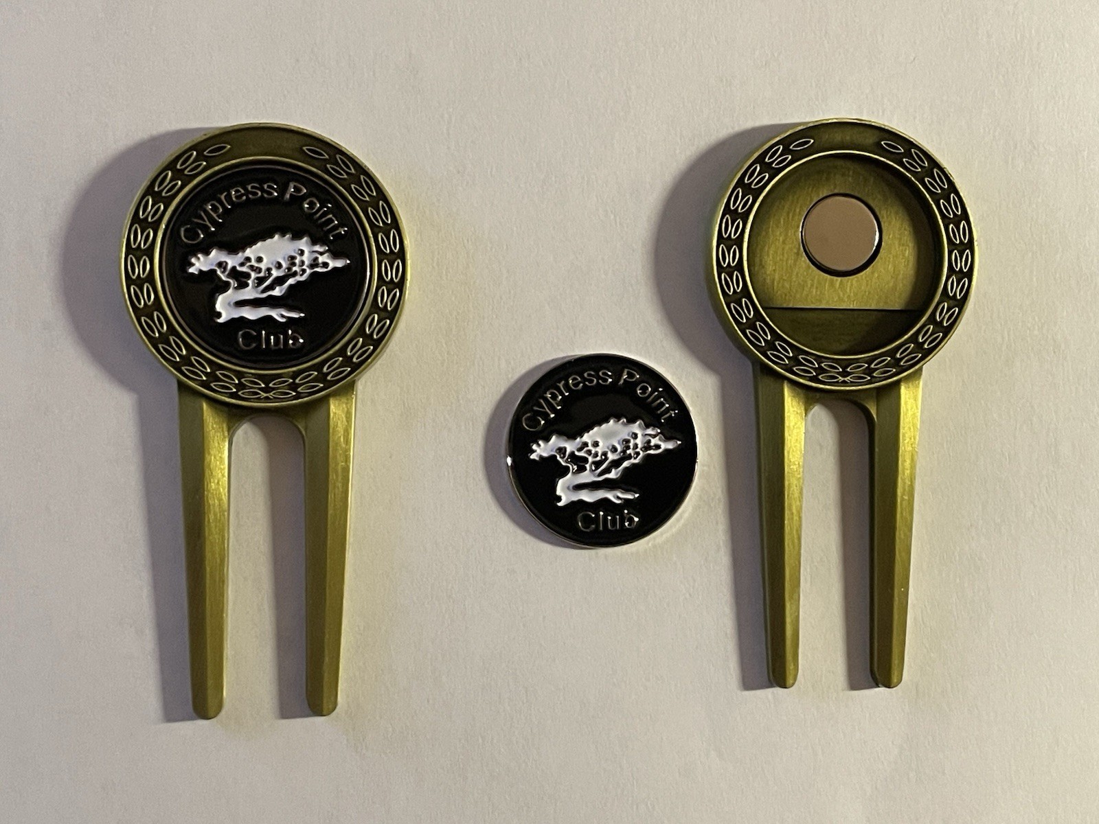 (1) Cypress Point Club Divot Tool & 1" Coin Style Golf Marker - A ...